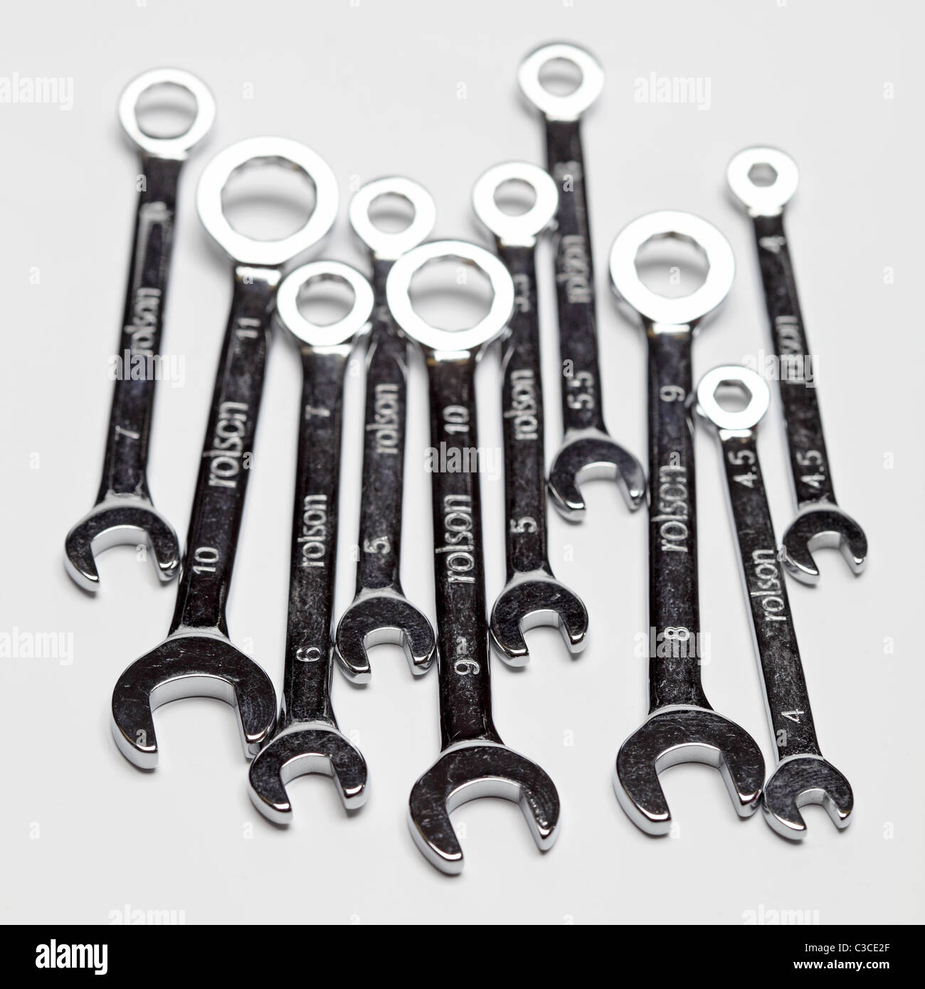 Pile of shiny spanners hi-res stock photography and images - Alamy