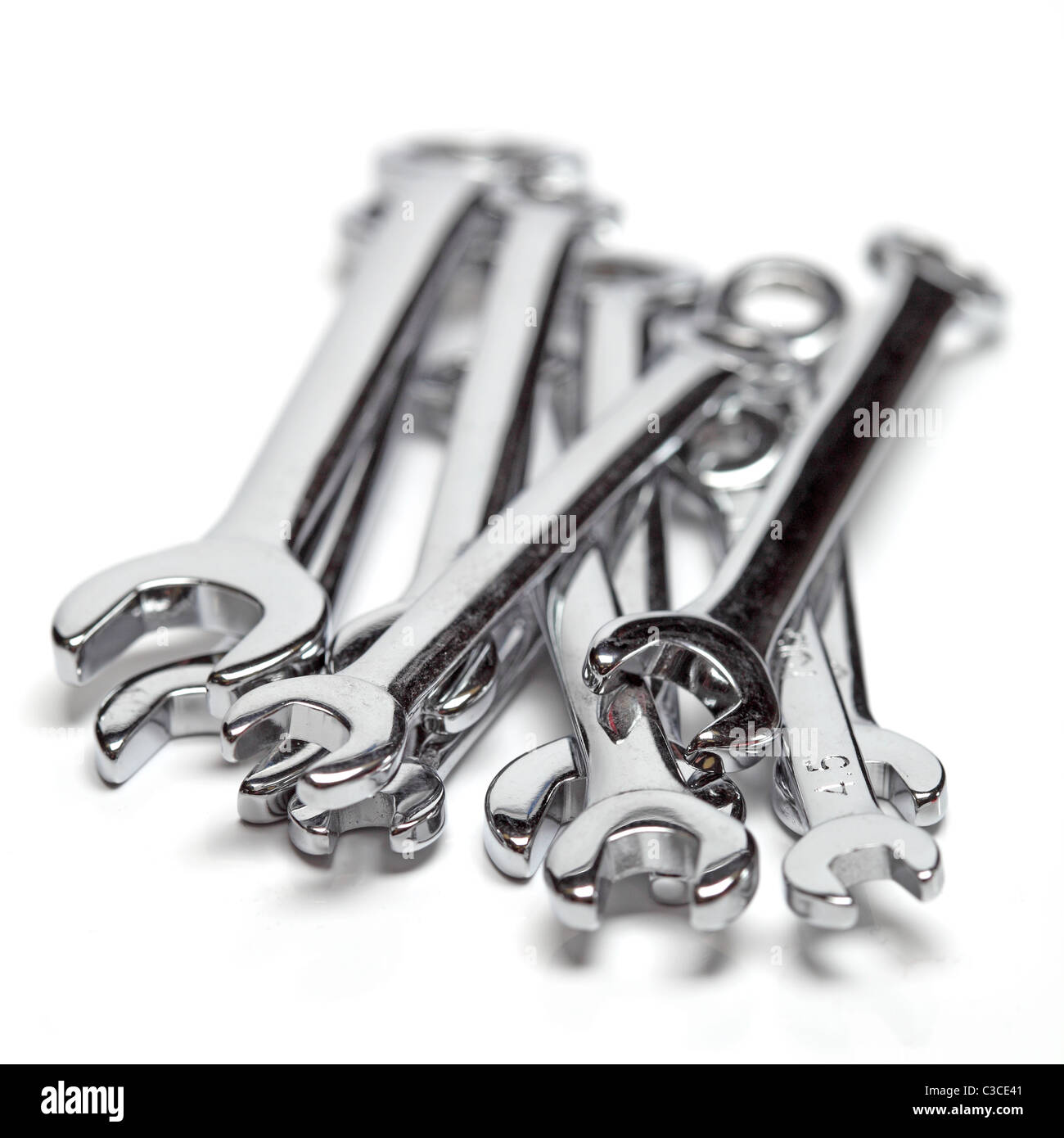 Pile of shiny spanners hi-res stock photography and images - Alamy