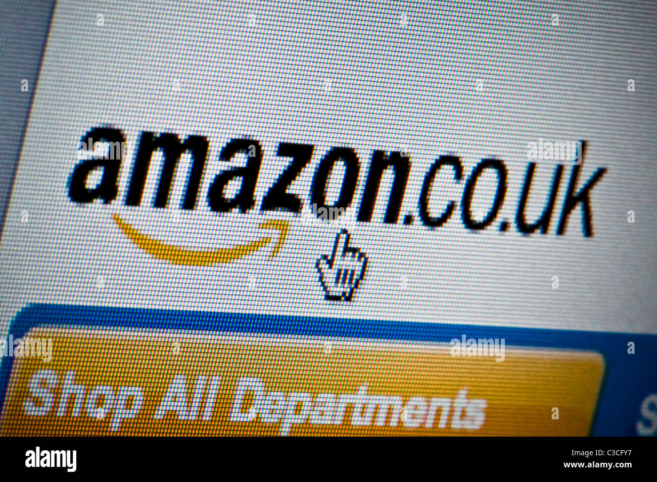 Close up of the Amazon logo as seen on its website. (Editorial use only ...