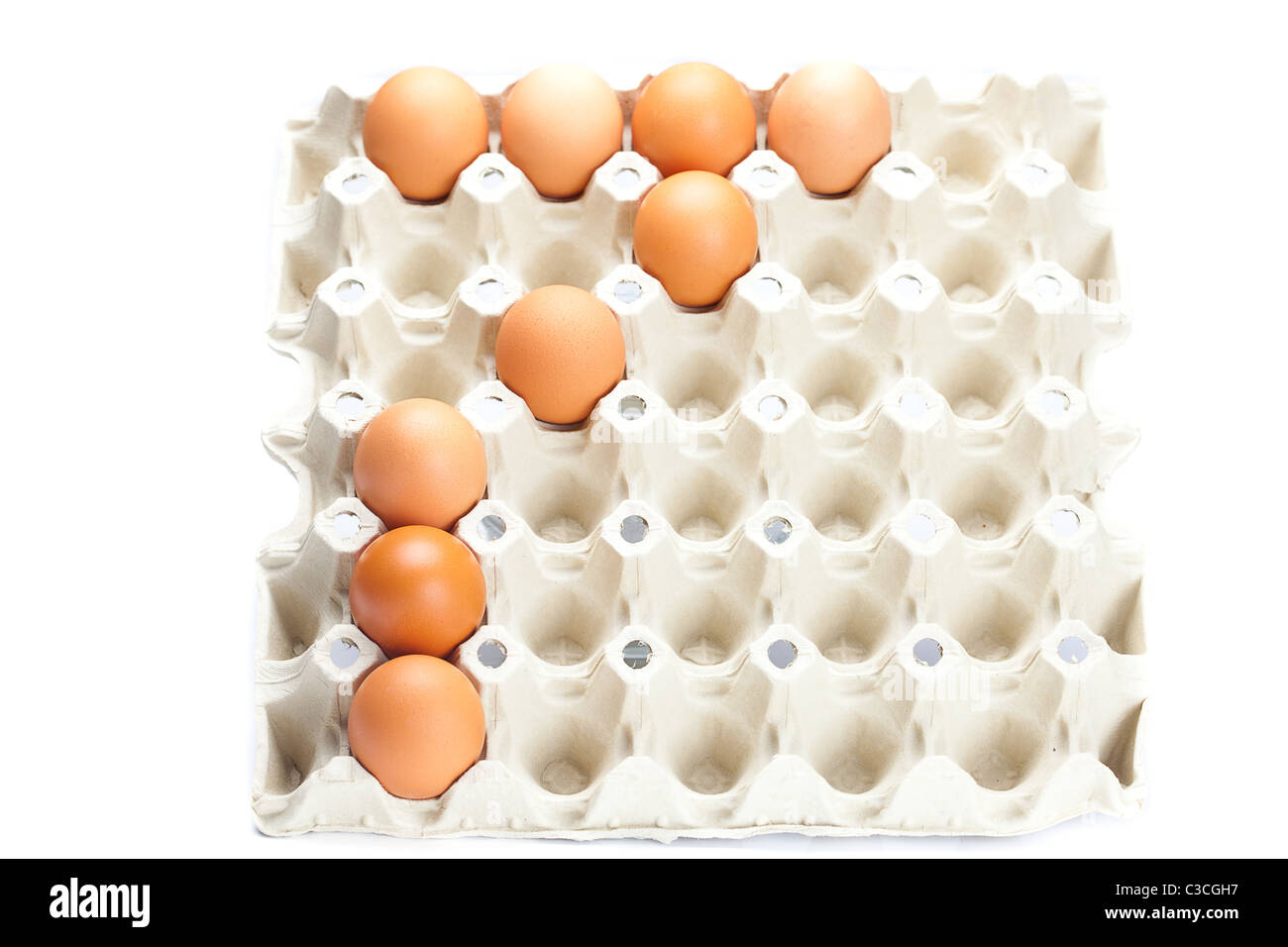 eggs as the number seven isolated on white Stock Photo - Alamy