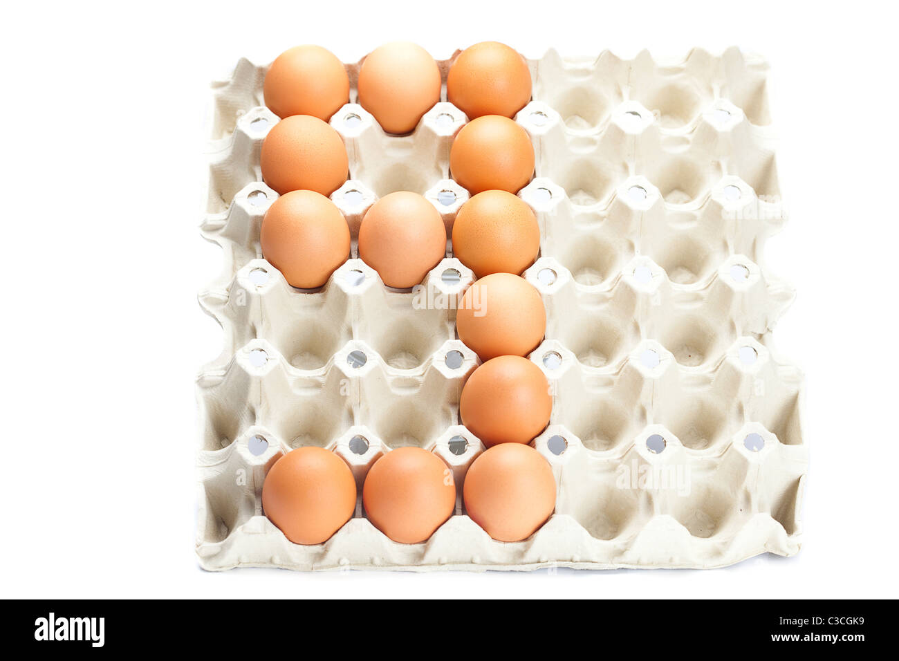 eggs as the number nine isolated on white Stock Photo - Alamy