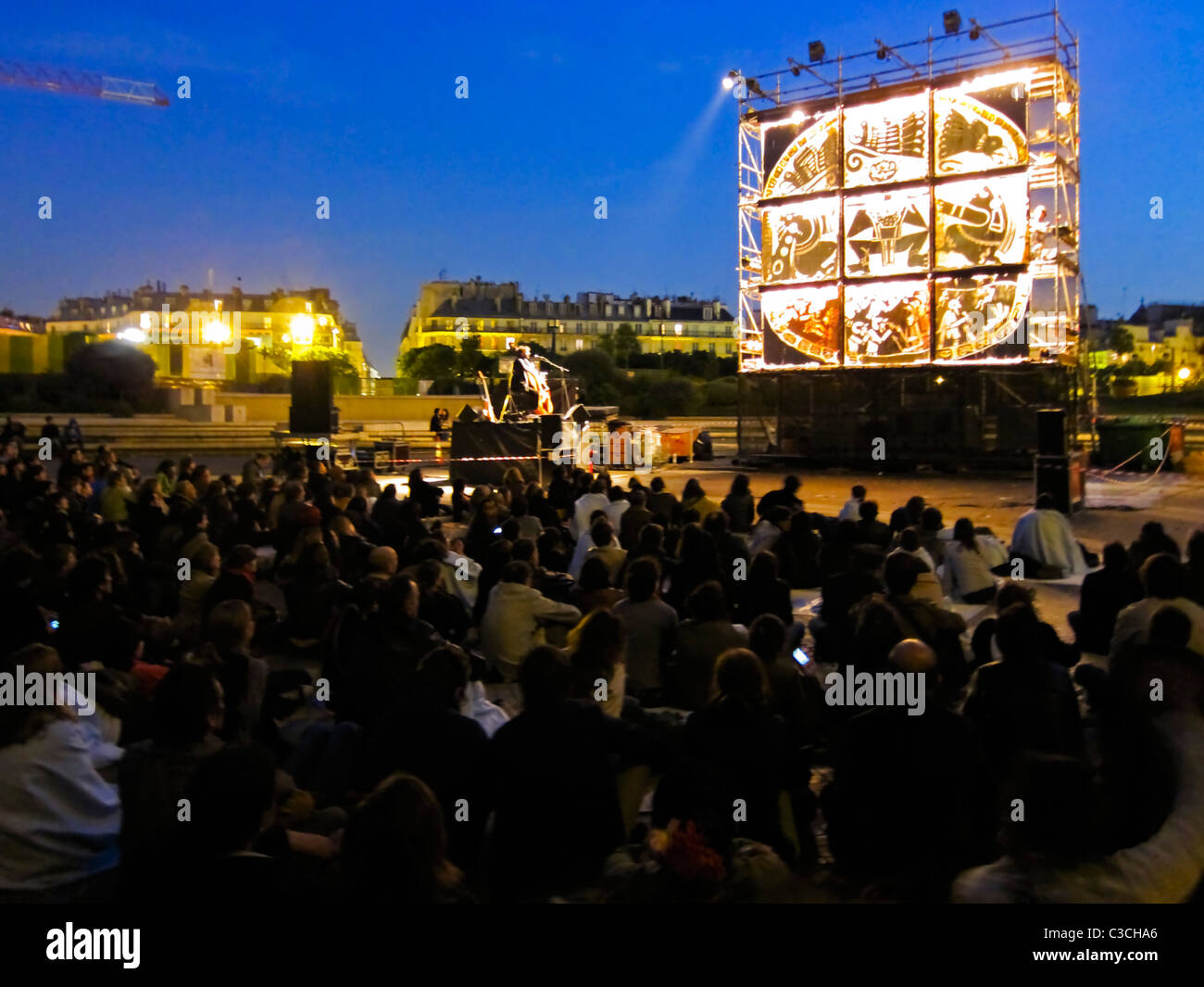 Paris, France, Audience in Front of Screen, at Contemporary Arts ...
