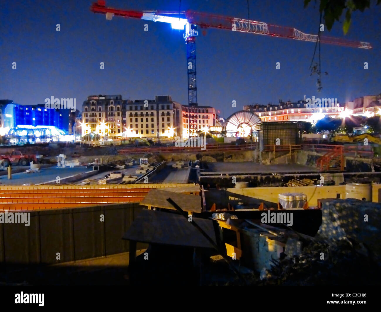 Paris, France, Construction Site at "Les Halles" Shop-ping Center, at ...