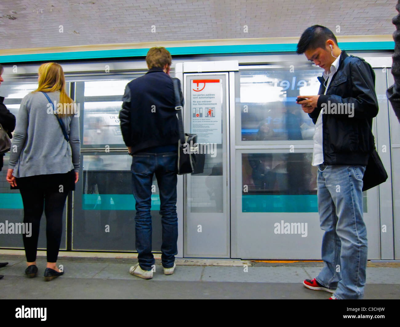 Europe france paris people young adults subway hi-res stock photography ...