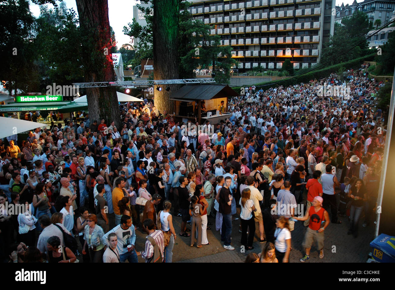 Atmosphere at the world famous Montreux Jazz Festival on the banks of ...