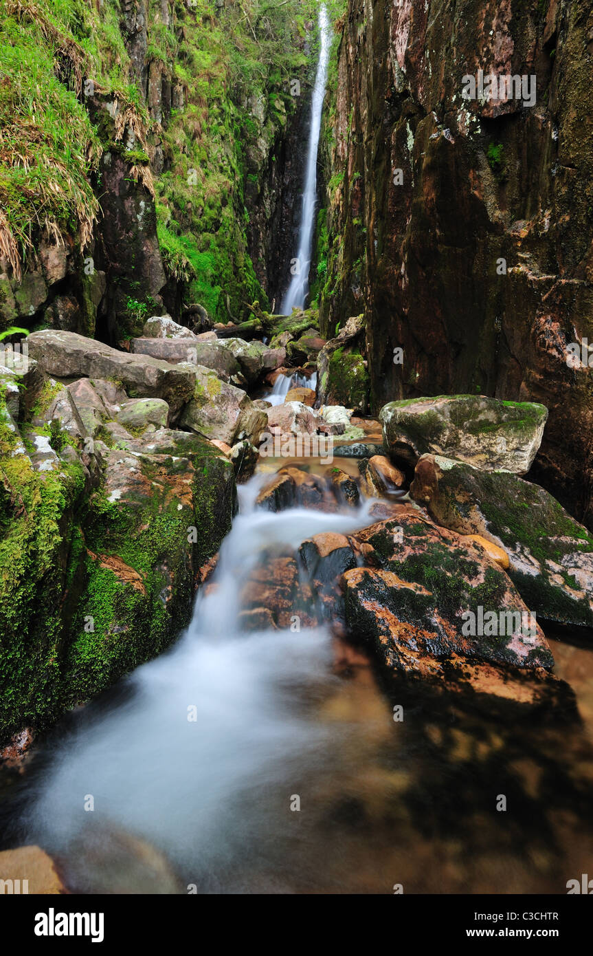 Scale Fore waterfall in a secluded ravine between Buttermere and ...
