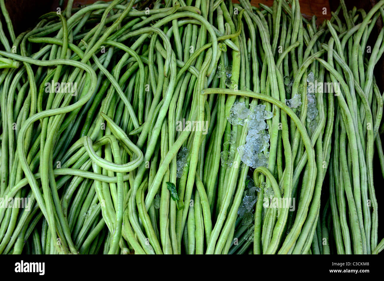 Long green beans at a New York City market Stock Photo - Alamy