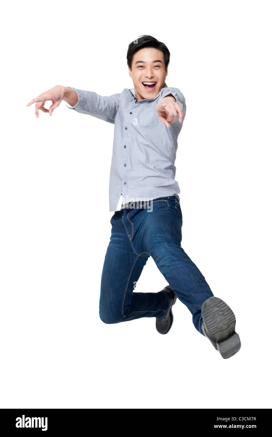 An excited young man Stock Photo - Alamy
