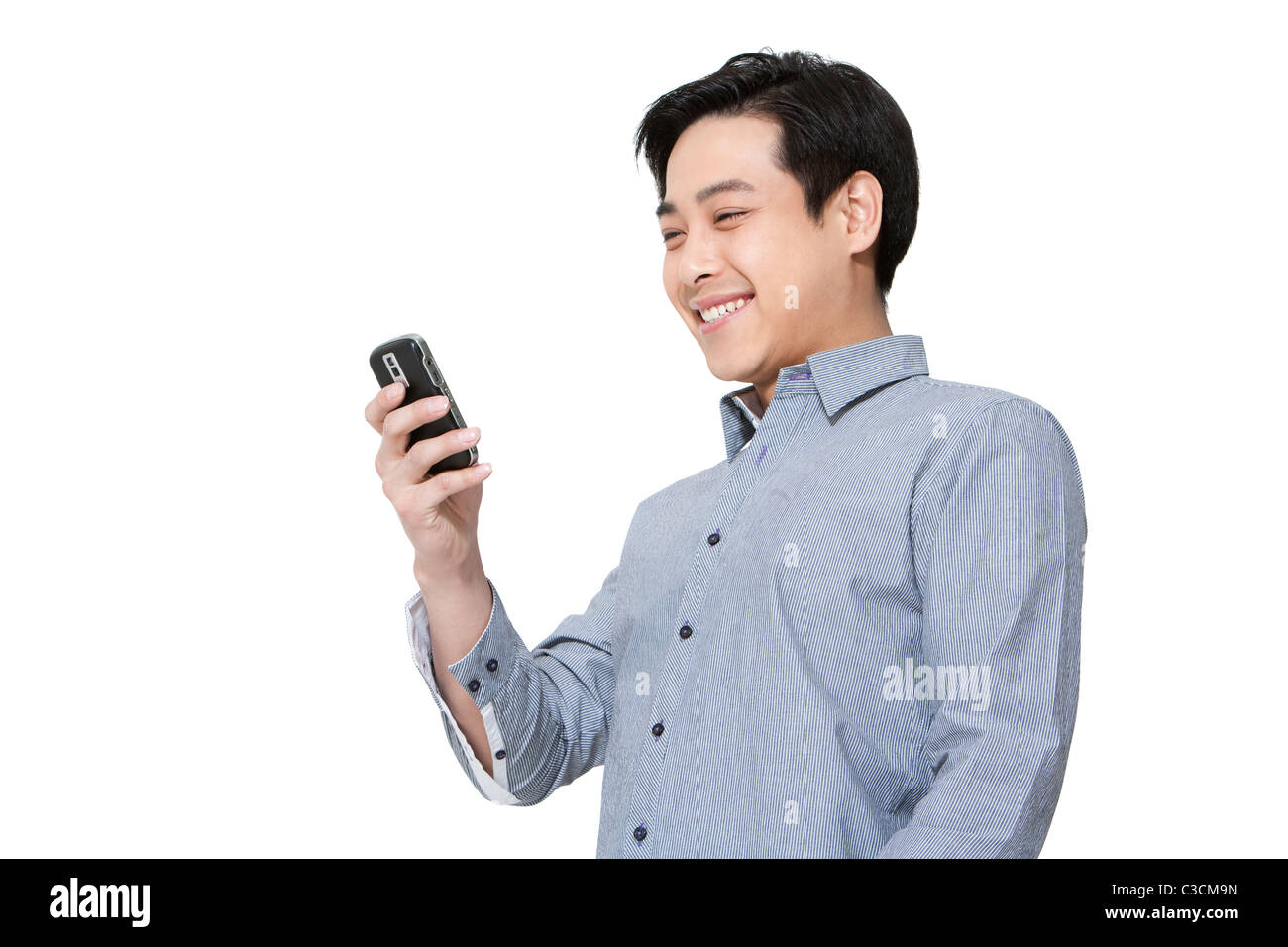 Portrait of a man using his mobile phone Stock Photo - Alamy