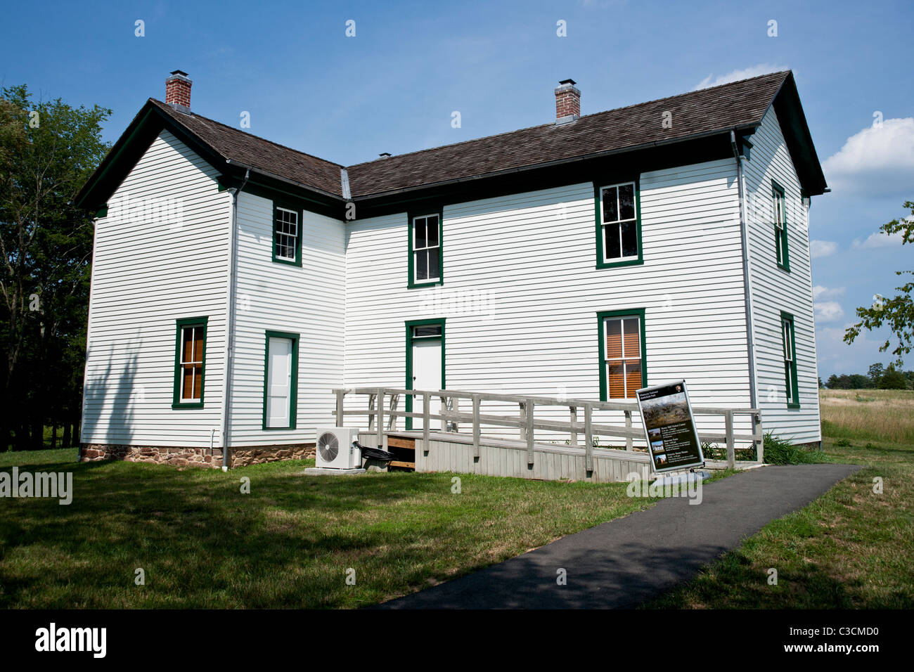 The rear of the Brawner Farm Interpretive Center showing handicapped ...