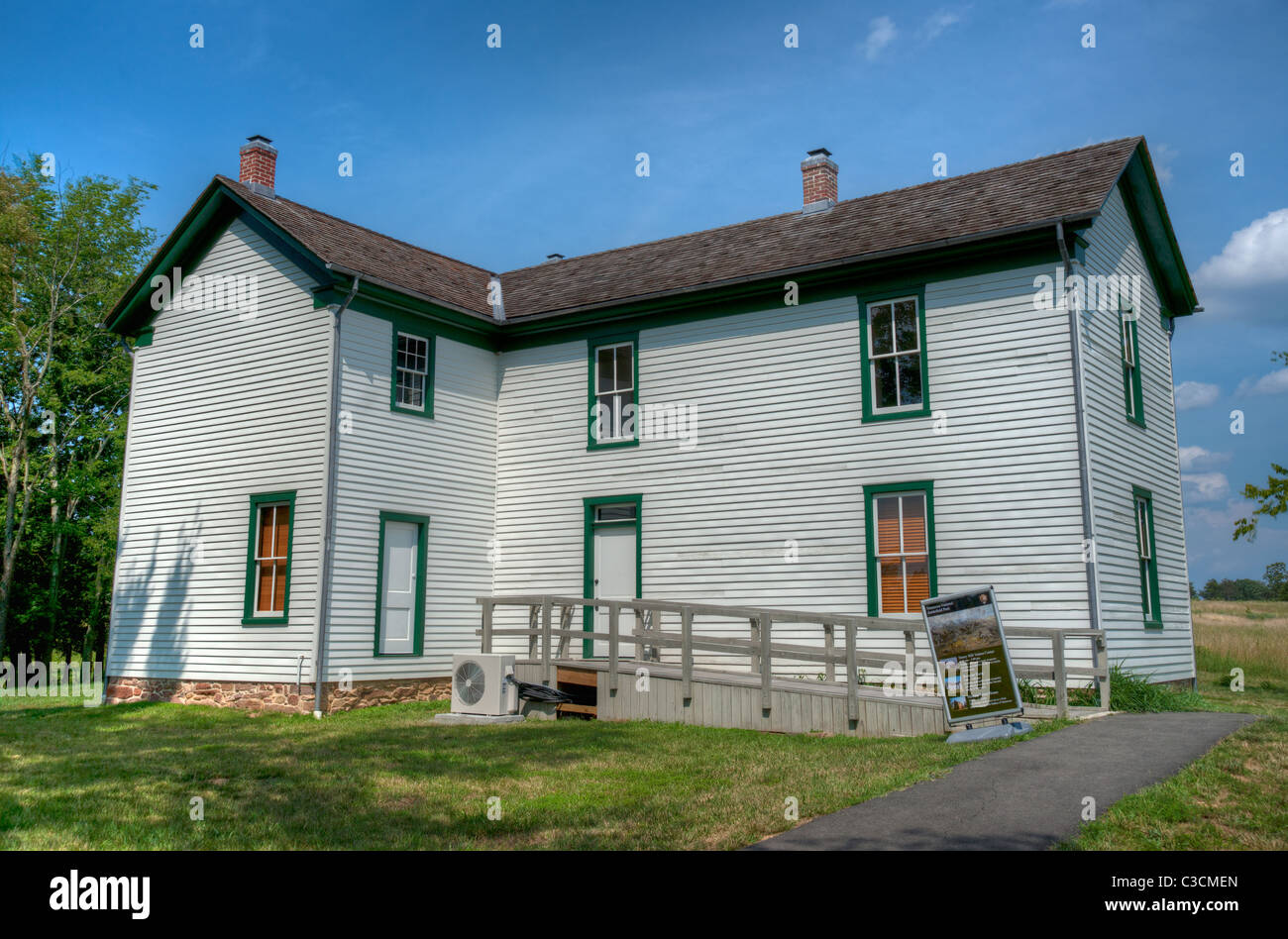 HDR image of the rear of the Brawner Farm Interpretive Center showing ...