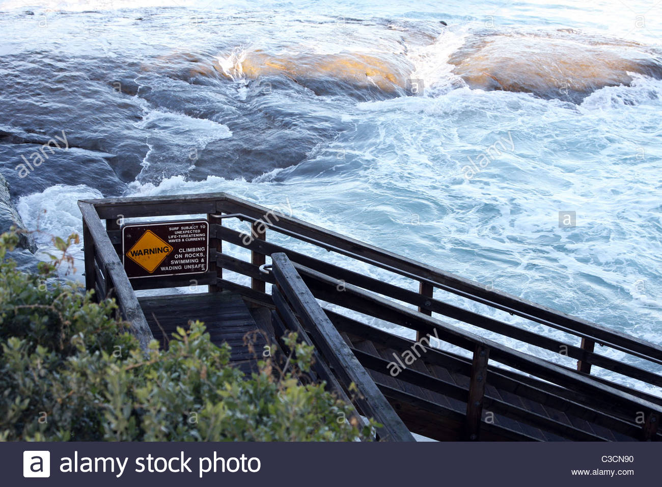 Warning Sign At Stairs Stock Photos & Warning Sign At Stairs Stock ...