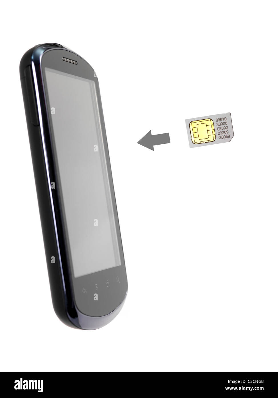 A modern smart phone and sim card Stock Photo - Alamy