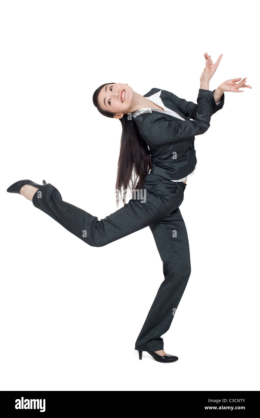 Woman kicking leg up hi-res stock photography and images - Alamy