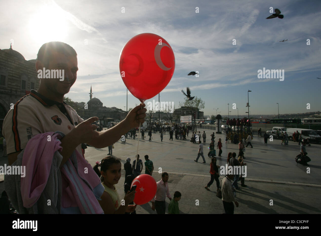 Turkey balloon in the the blue Istanbul Stock Photo - Alamy