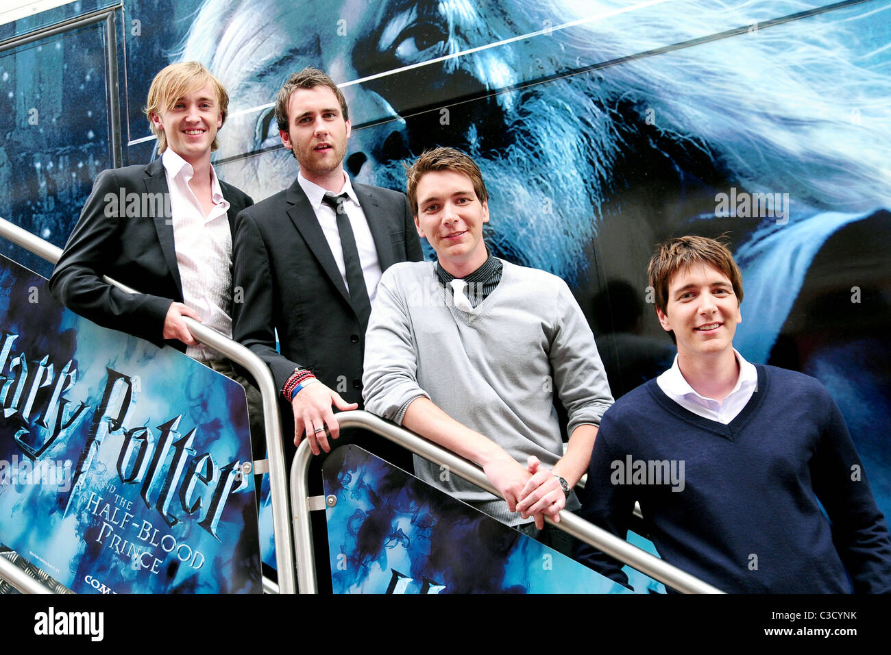 Tom Felton, Matthew Lewis, James Phelps and Oliver Phelps attend the ...