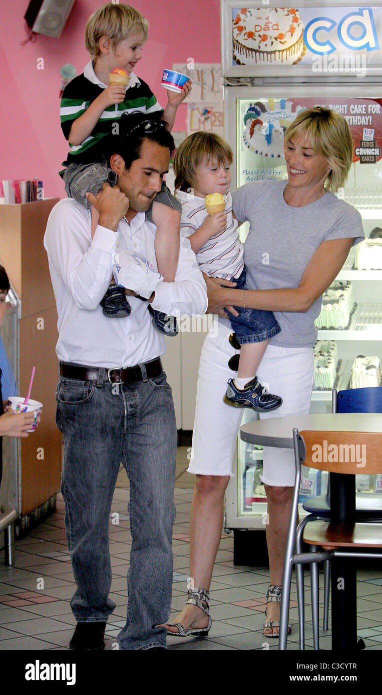 Laird Stone, Quinn Stone and Sharon Stone Sharon Stone buys ice cream ...