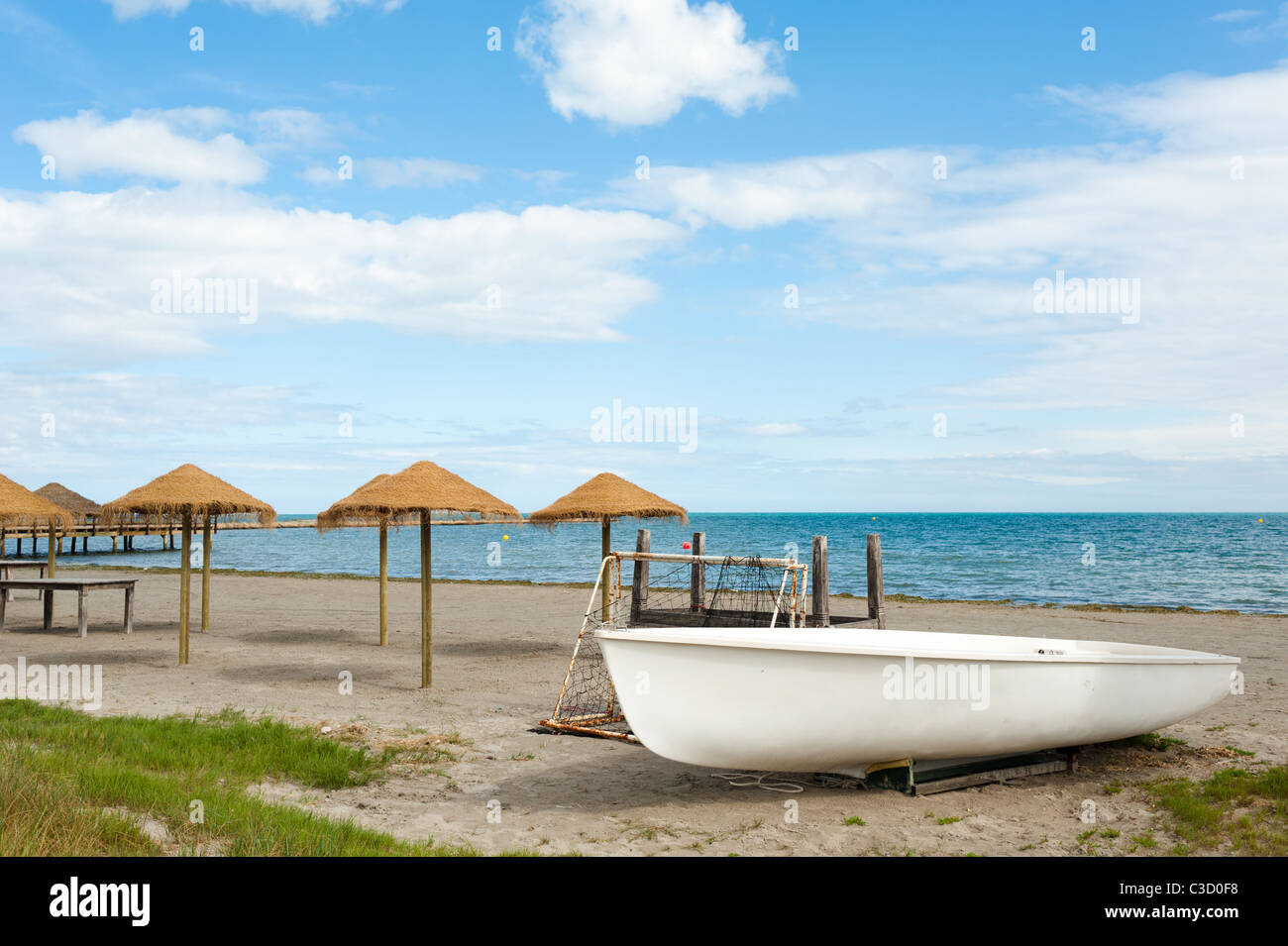 Sandy beach ready for the summertime to arrive Stock Photo - Alamy