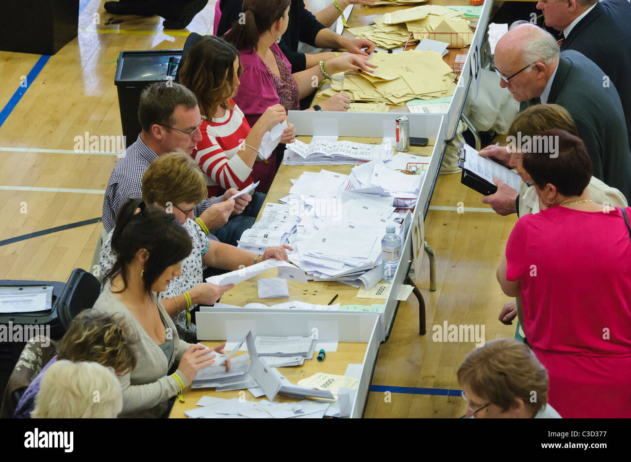 Counting begins at the Valley Leisure Centre for the NI Assembly ...
