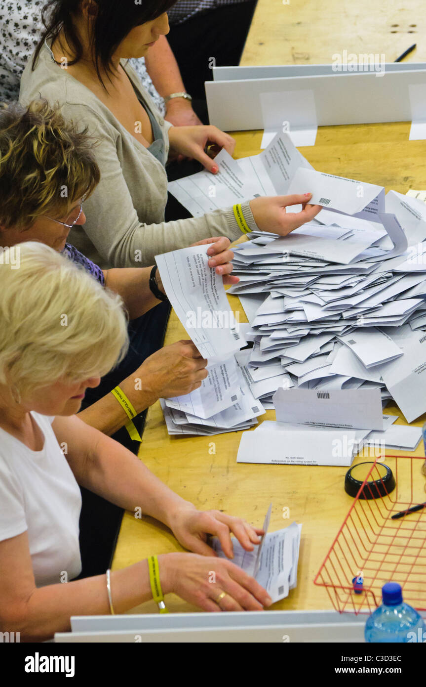 Counting begins at the Valley Leisure Centre for the AV referendum ...