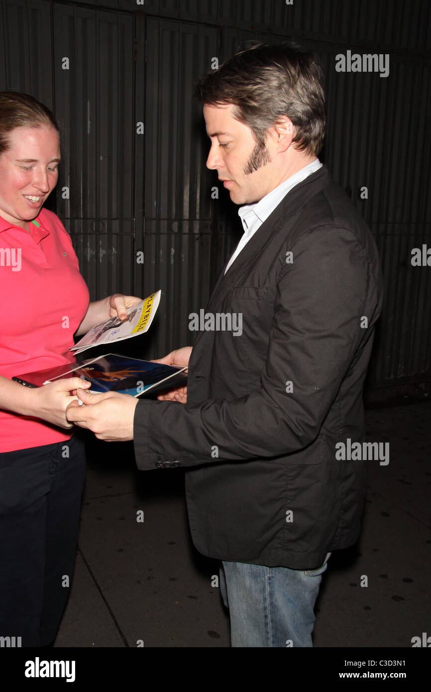 Matthew Broderick signs autographs for fans, after performing in his ...