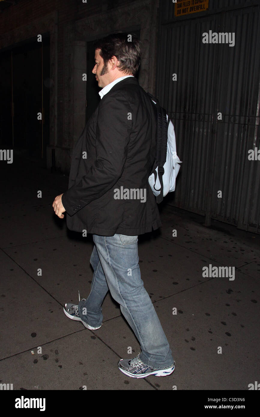 Matthew Broderick signs autographs for fans, after performing in his ...