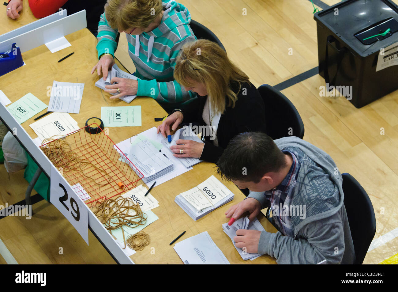 Counting begins at the Valley Leisure Centre for the AV referendum ...