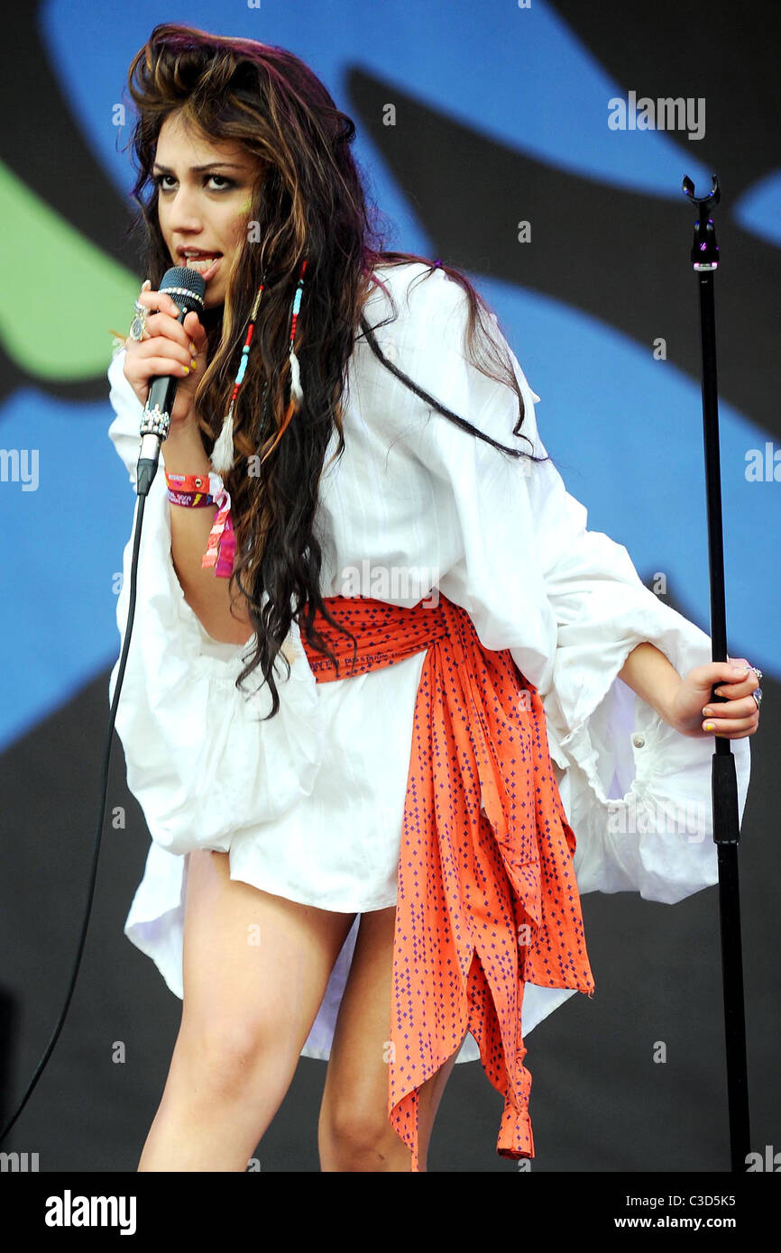 Gabriella Cilmi performing live on stage 2009 Glastonbury Festival ...