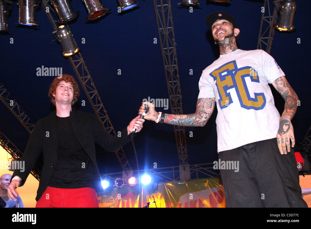 D.A. Wallach of Chester French performs with Travis McCoy Paper ...