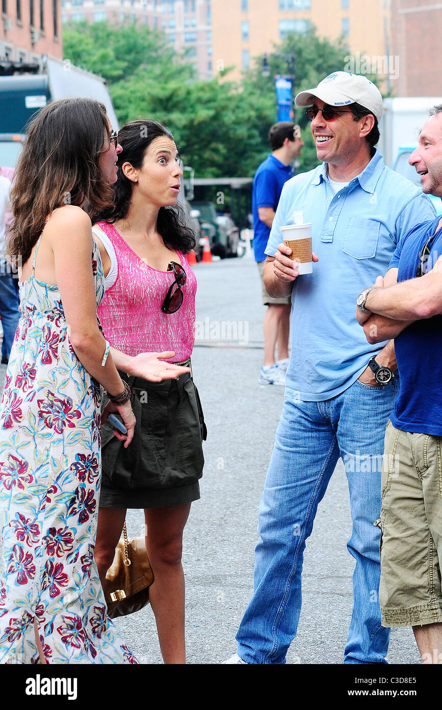 Jerry Seinfeld enjoying his coffee and conversation with his wife ...