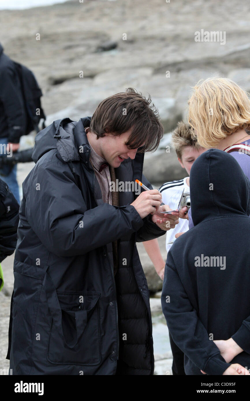 Matt Smith sign autographs for fan while on filming on location for the ...