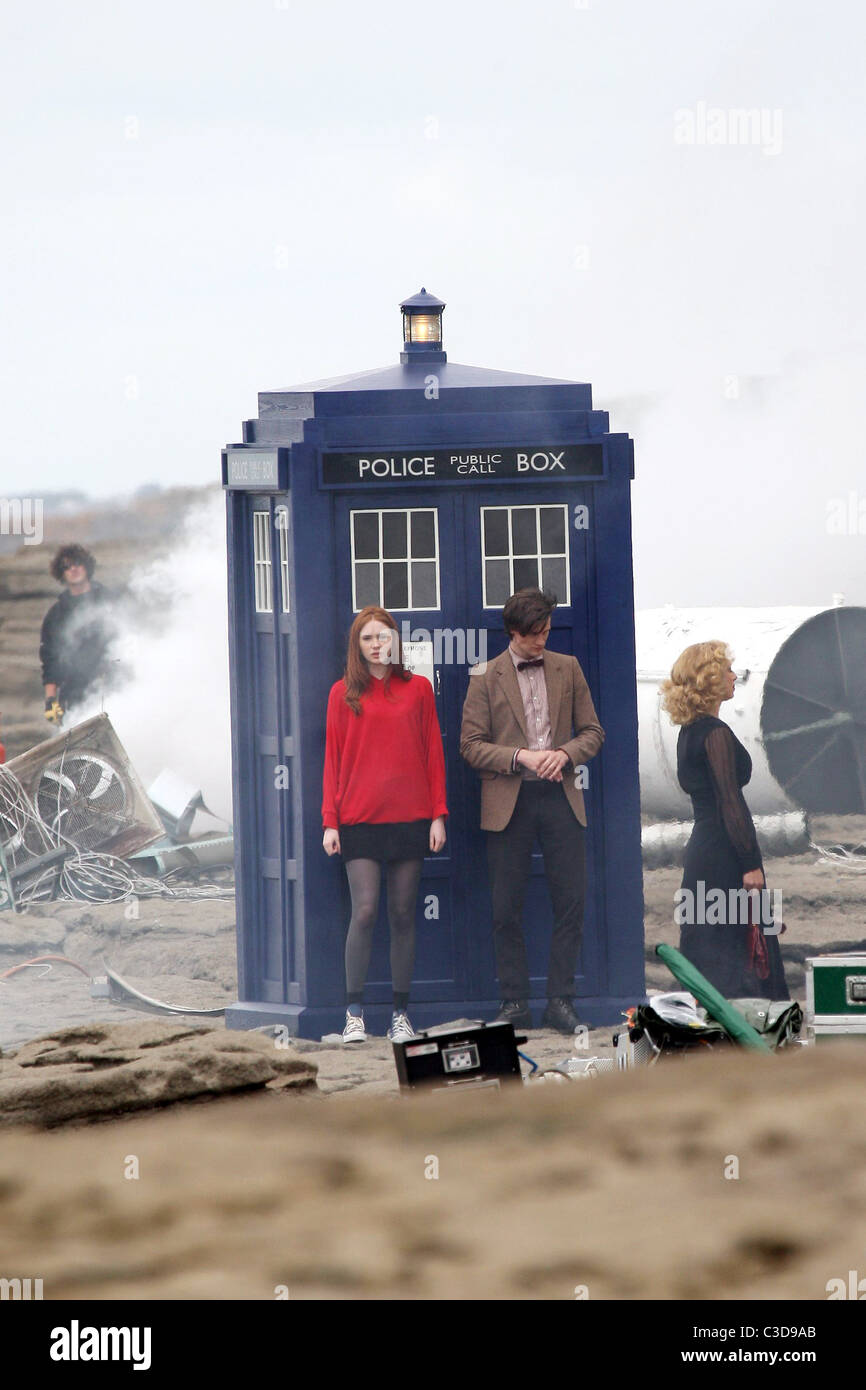 Karen Gillan and Matt Smith filming on location for the popular BBC sci ...