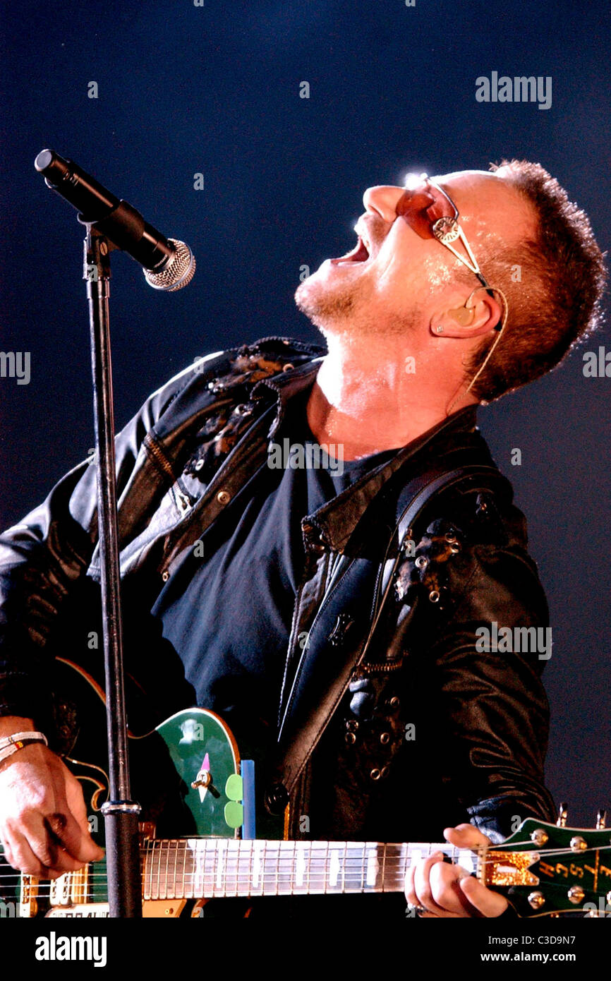 Bono U2 performing live in concert at Amsterdam ArenA Amsterdam ...