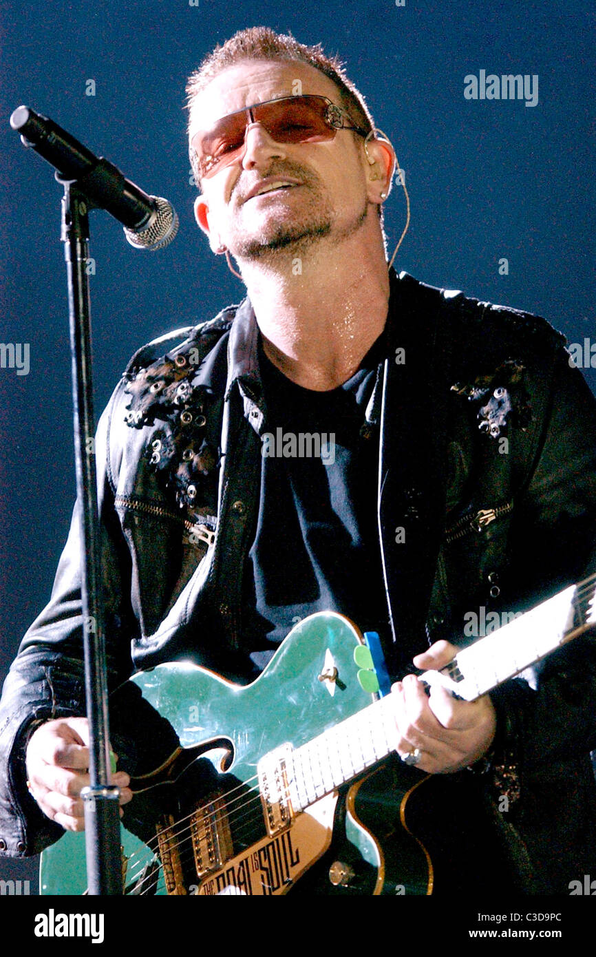 Bono U2 performing live in concert at Amsterdam ArenA Amsterdam ...