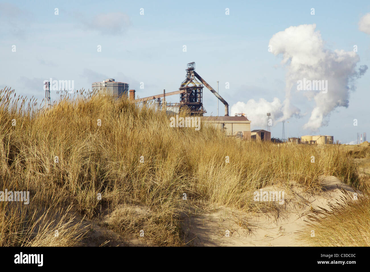 Redcar steelworks and sand dunes Stock Photo - Alamy