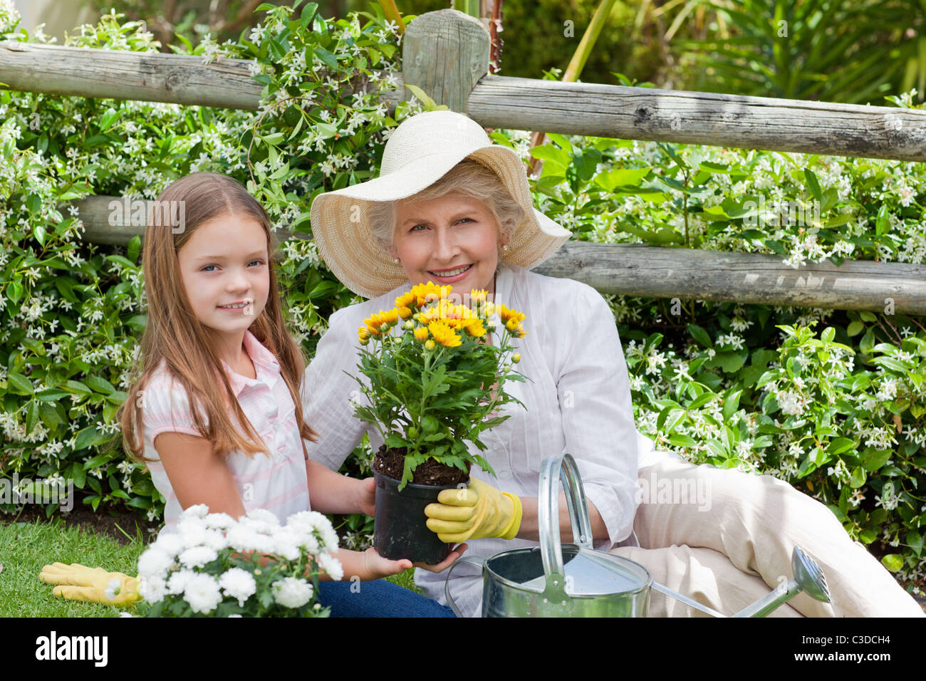 Grandmother child work together hi-res stock photography and images - Alamy