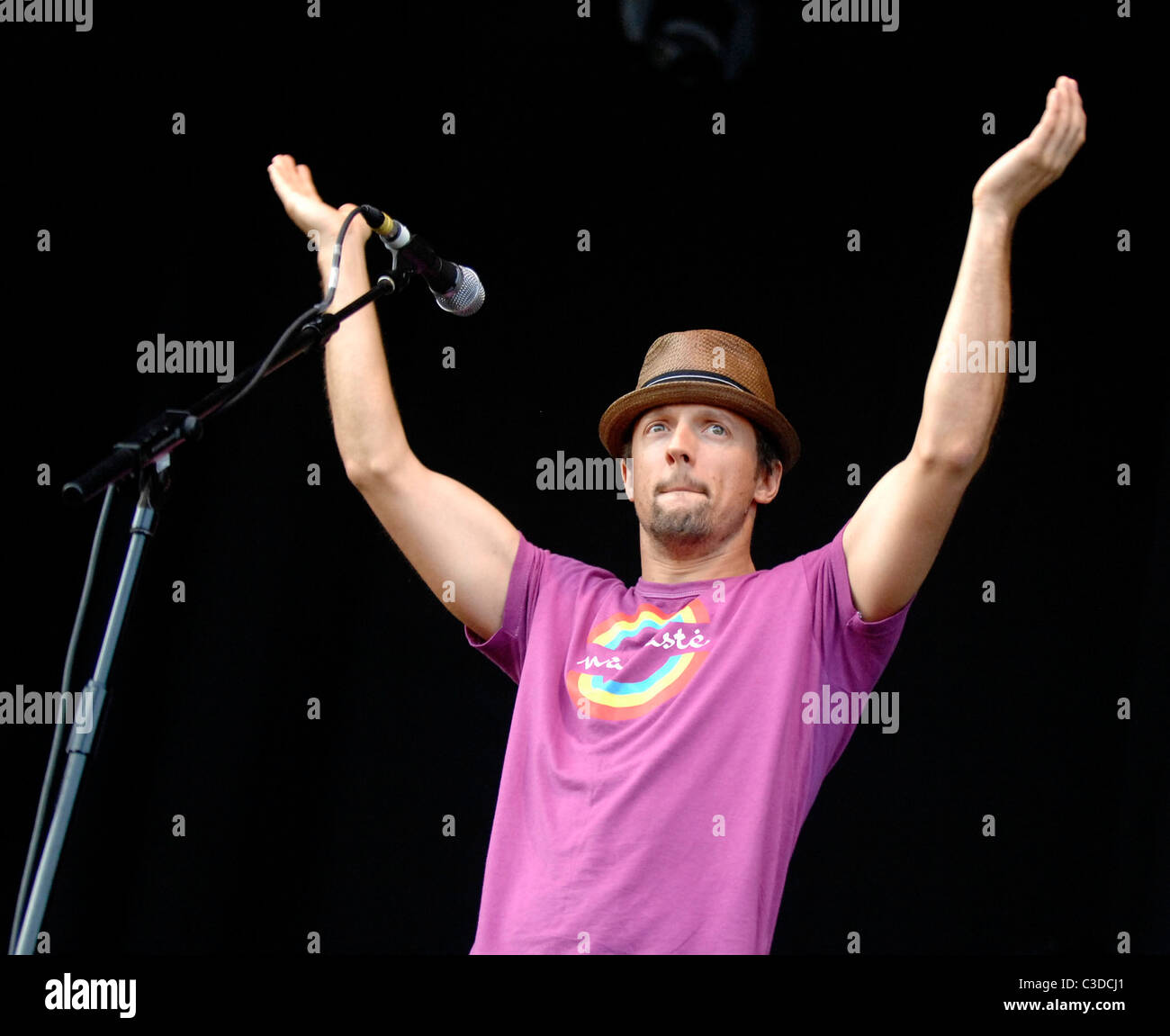 Jason Mraz performing in a sold out concert at Westerpark Amsterdam ...