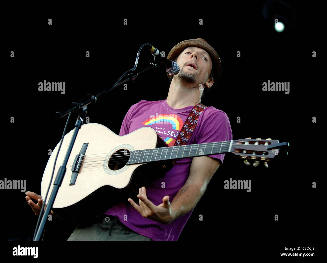 Jason Mraz performing in a sold out concert at Westerpark Amsterdam ...