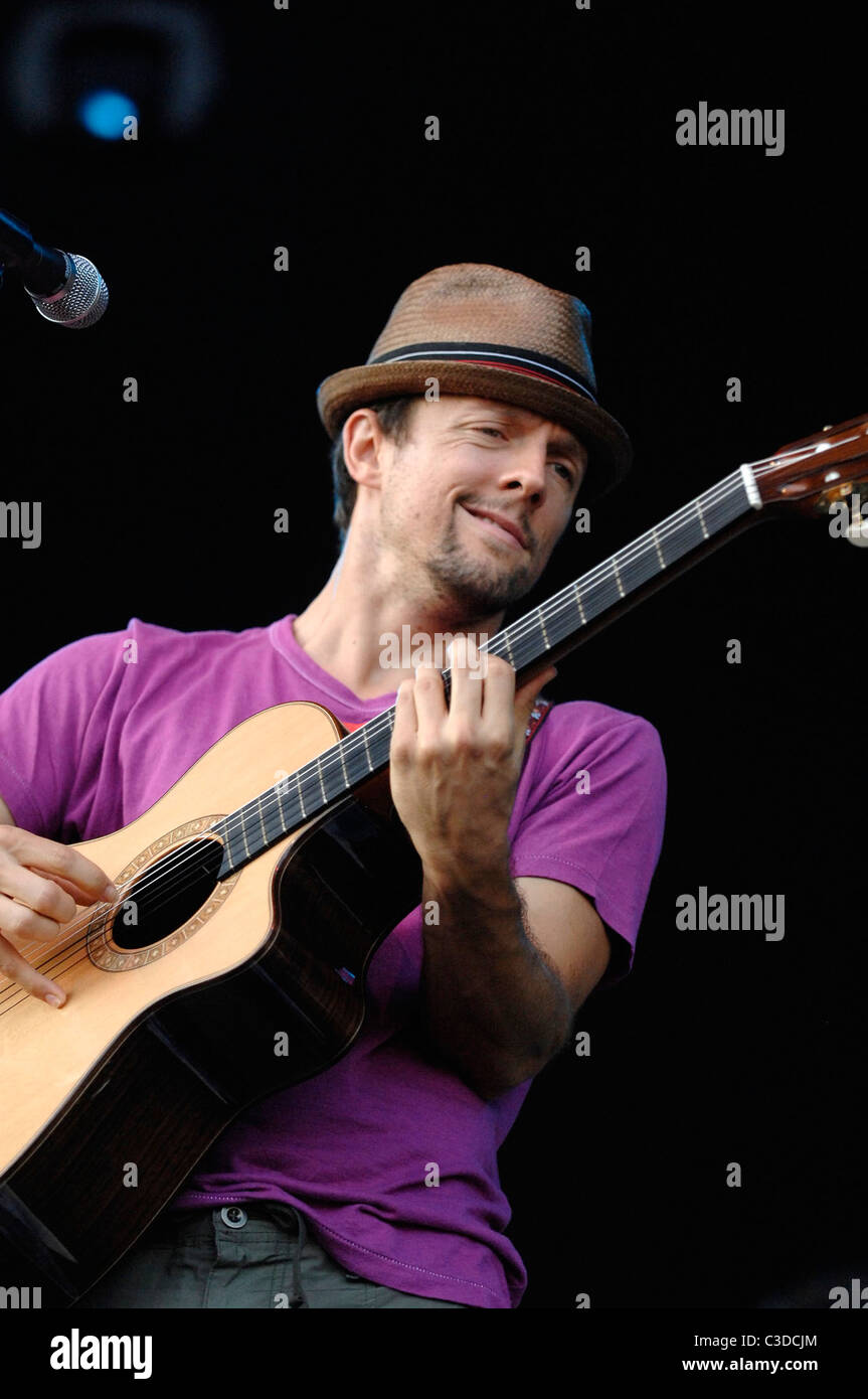 Jason Mraz performing in a sold out concert at Westerpark Amsterdam ...
