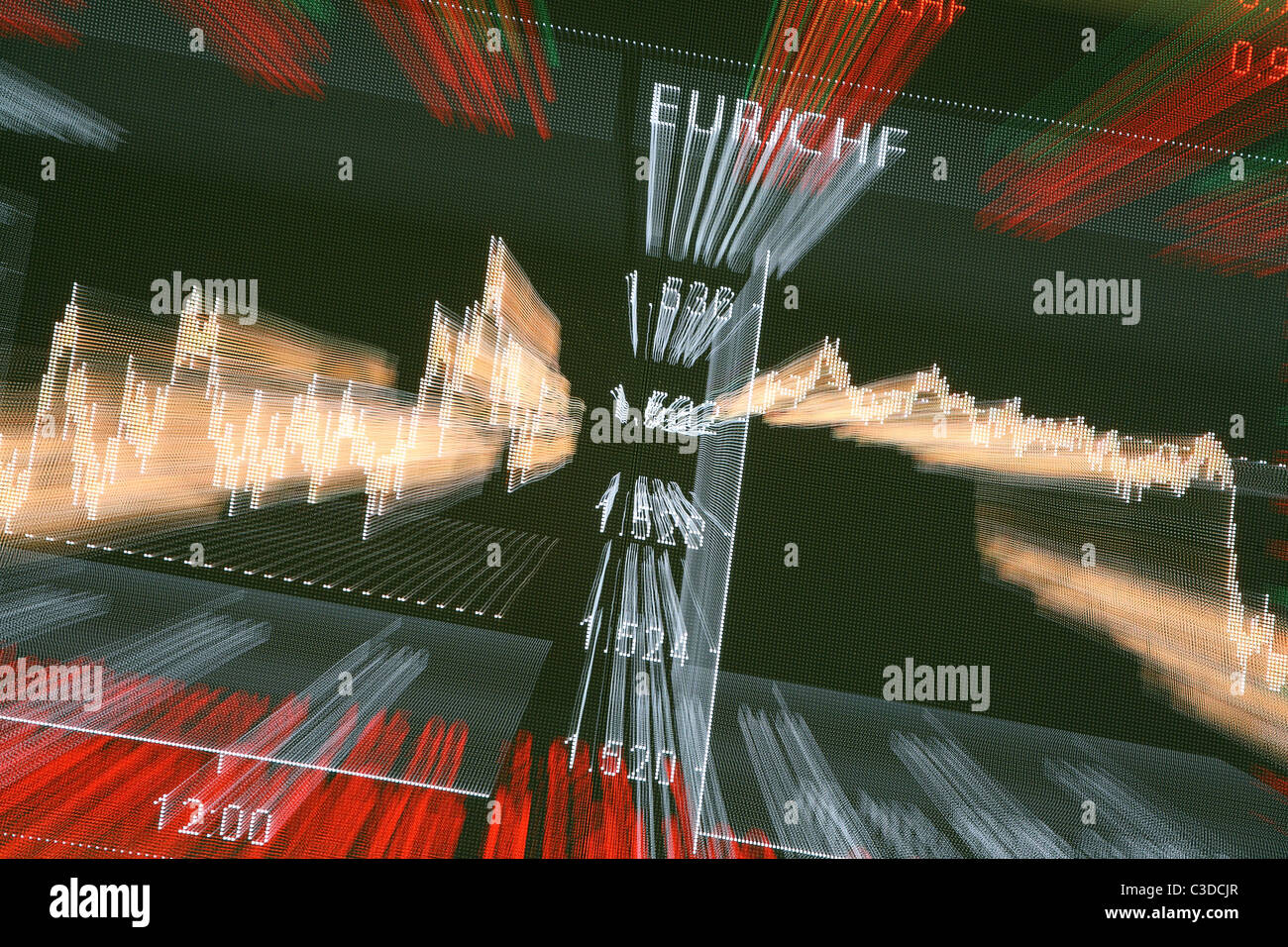 A stock chart on a display board Stock Photo - Alamy