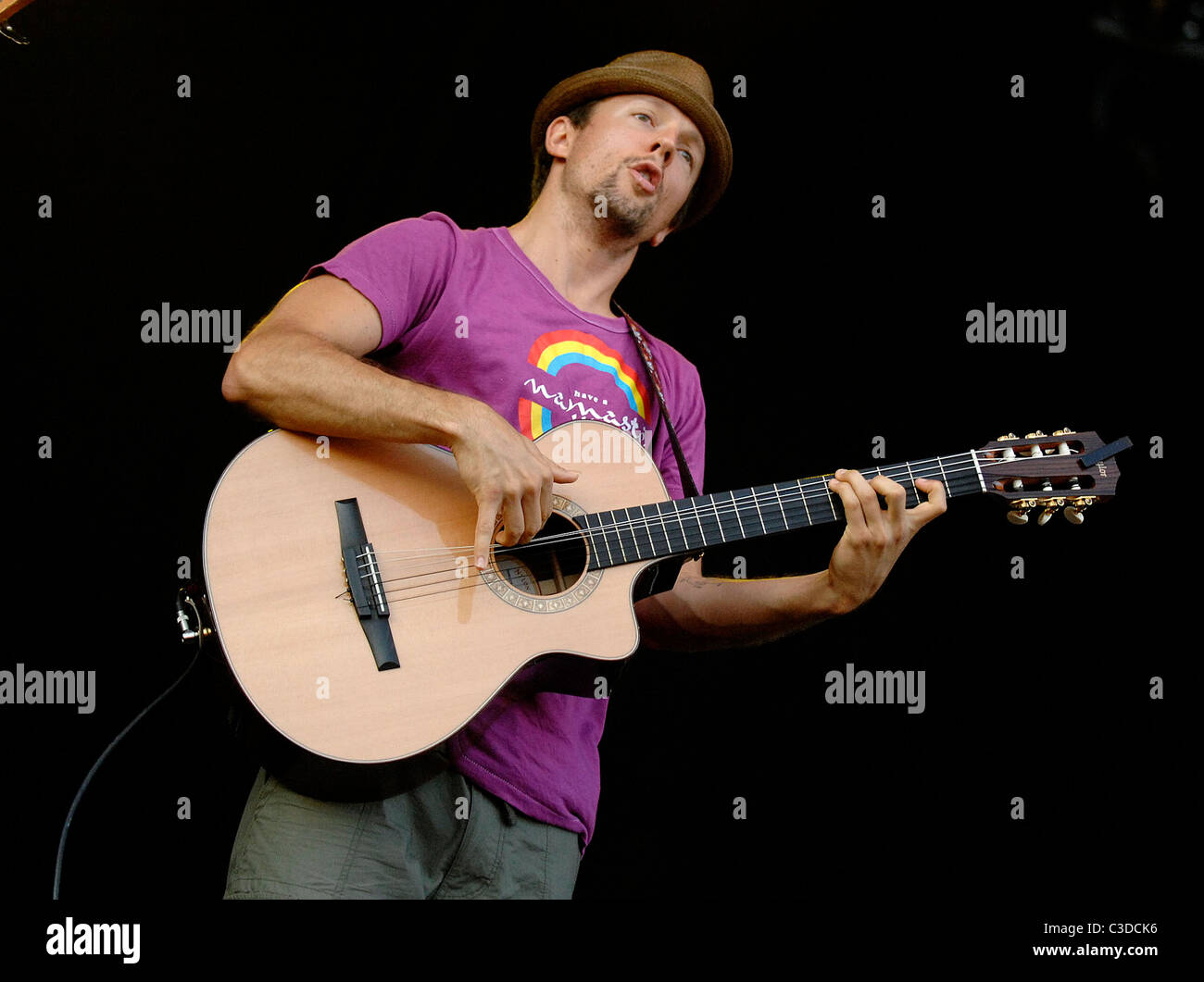 Jason Mraz performing in a sold out concert at Westerpark Amsterdam ...