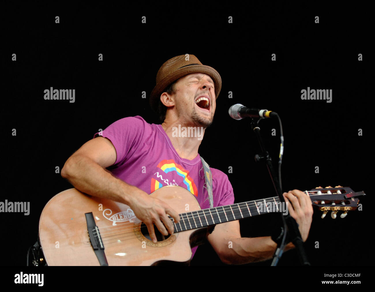 Jason Mraz performing in a sold out concert at Westerpark Amsterdam ...