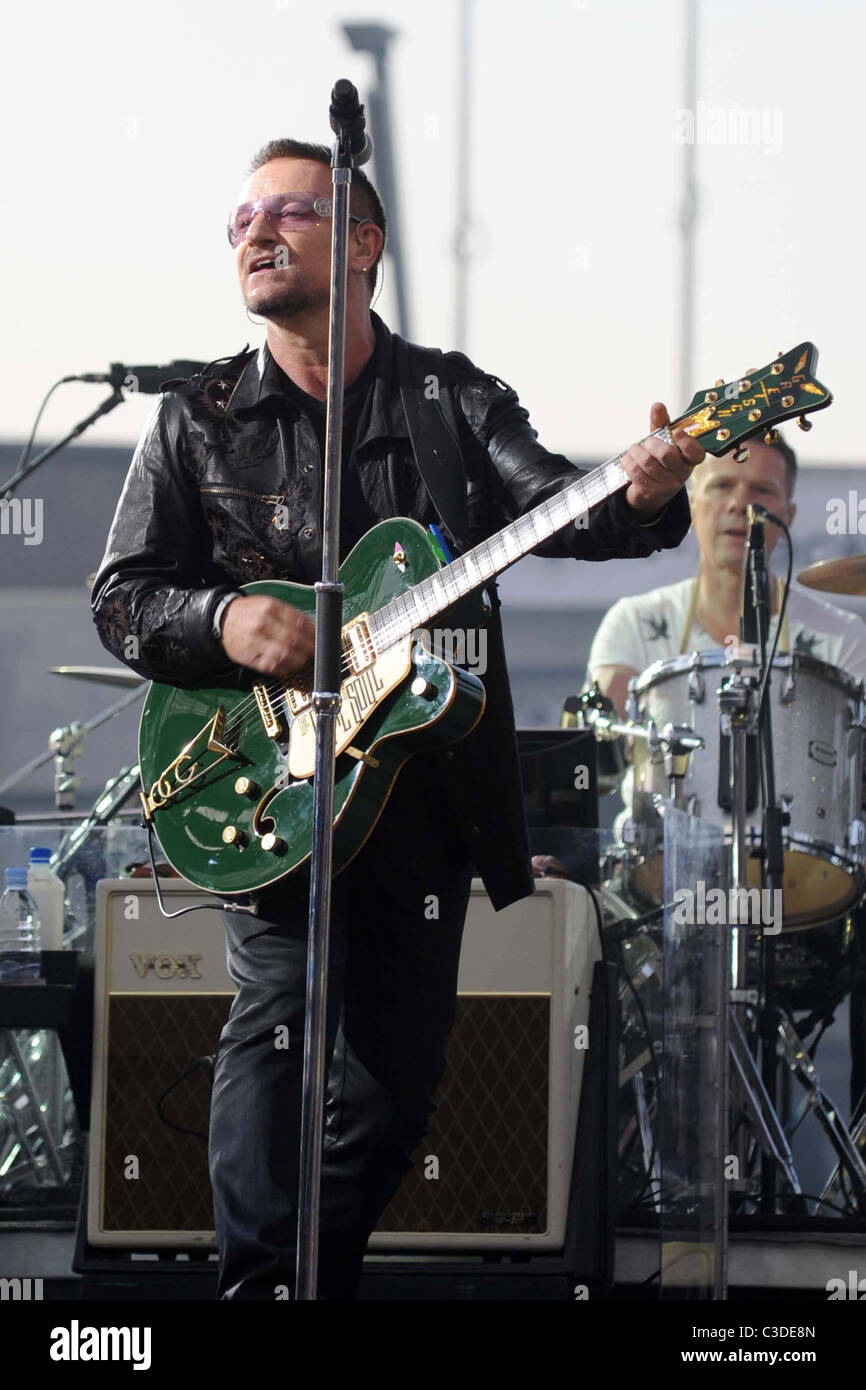 Bono U2 play the first of three sold out shows in their home town of ...