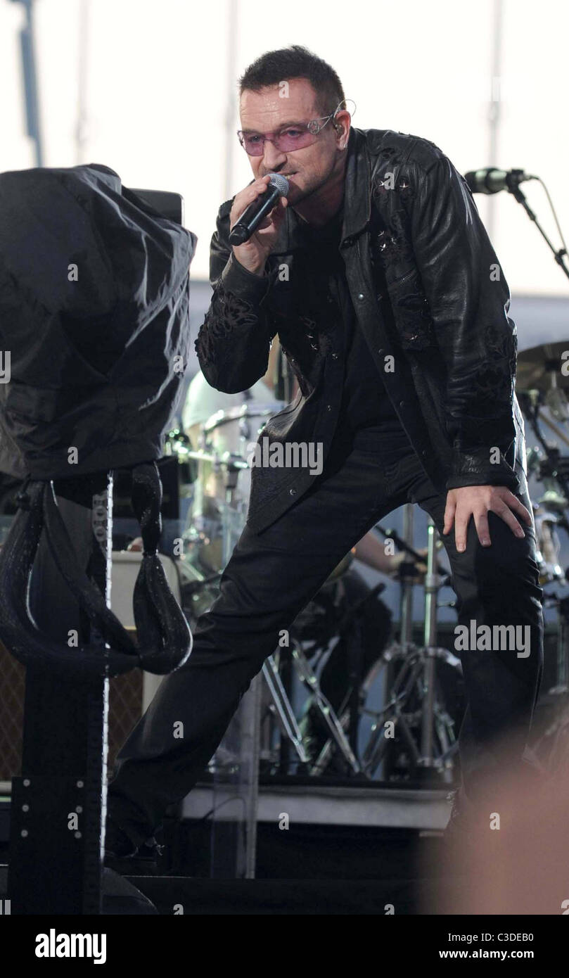 Bono U2 play the first of three sold out shows in their home town of ...