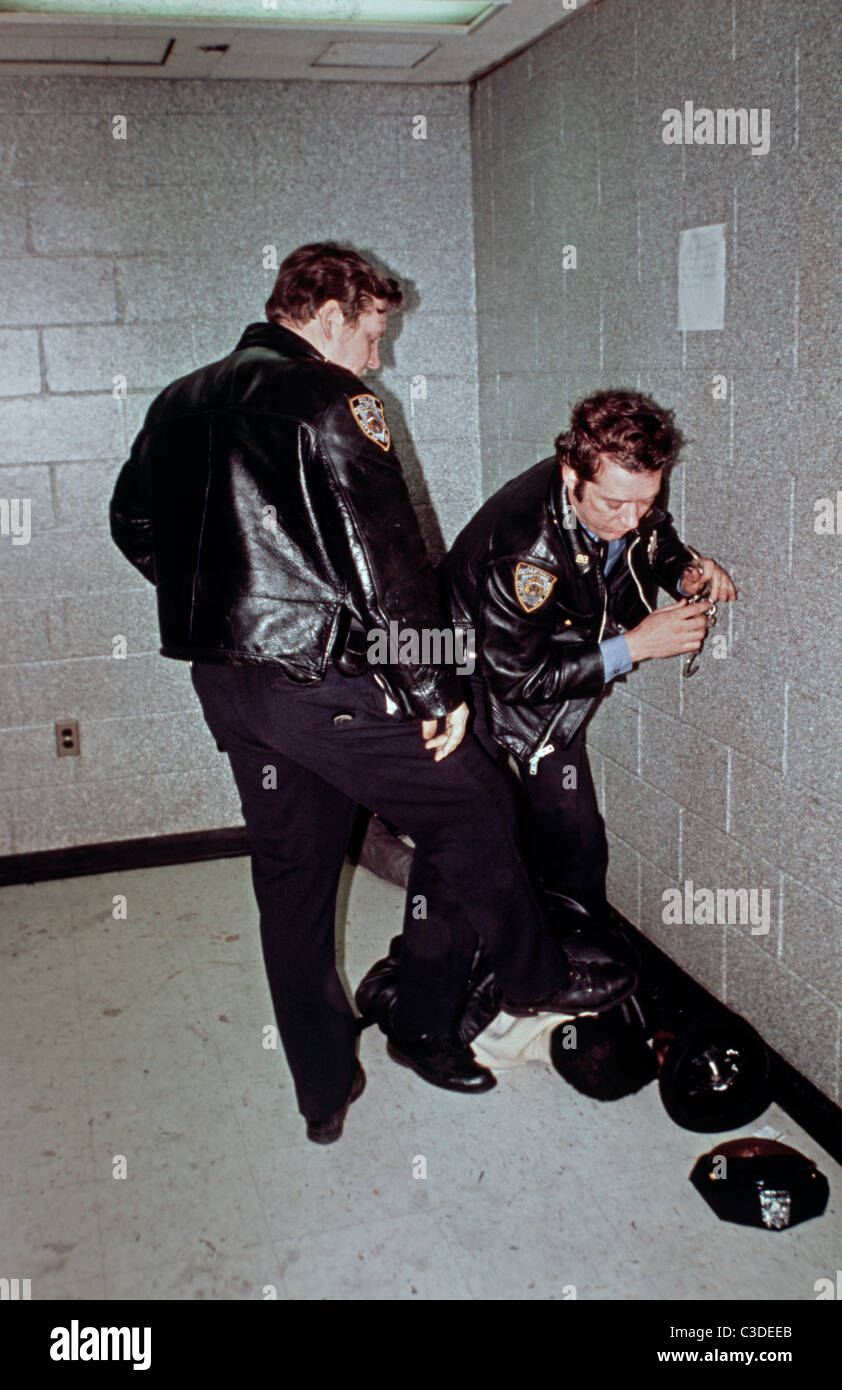 Restraining Prisoner in Police Cell, 28th Precinct, Harlem, Manhattan ...