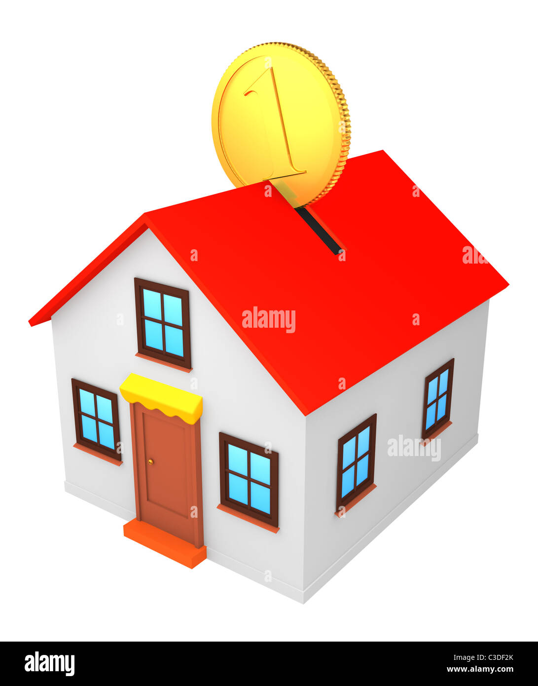 home and gold coin Stock Photo - Alamy
