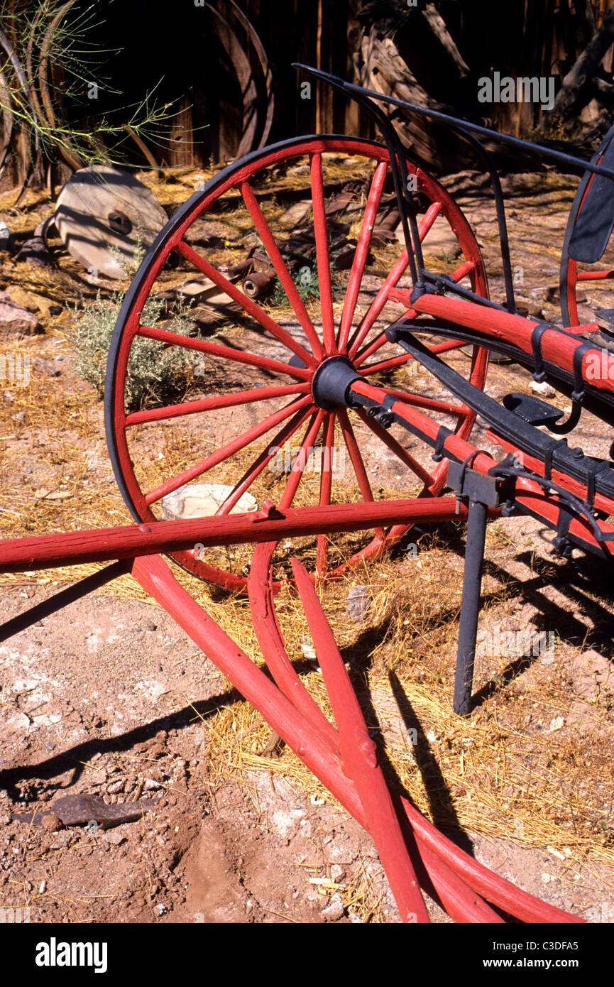 Old farm equipment in Calico Ghost Town in California Stock Photo - Alamy
