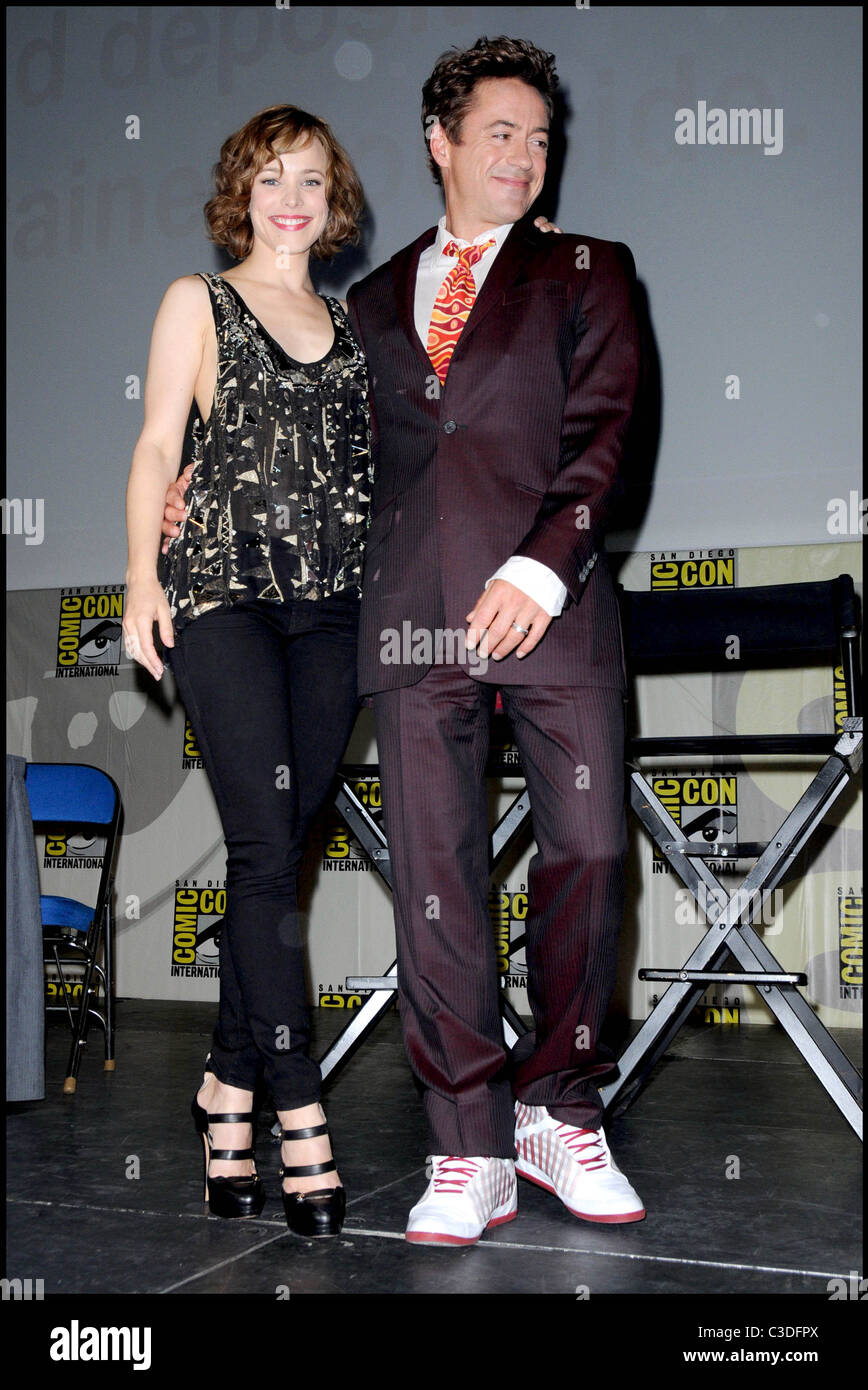 Rachel McAdams and Robert Downey Jr. attend Comic-Con 2009 at the San ...