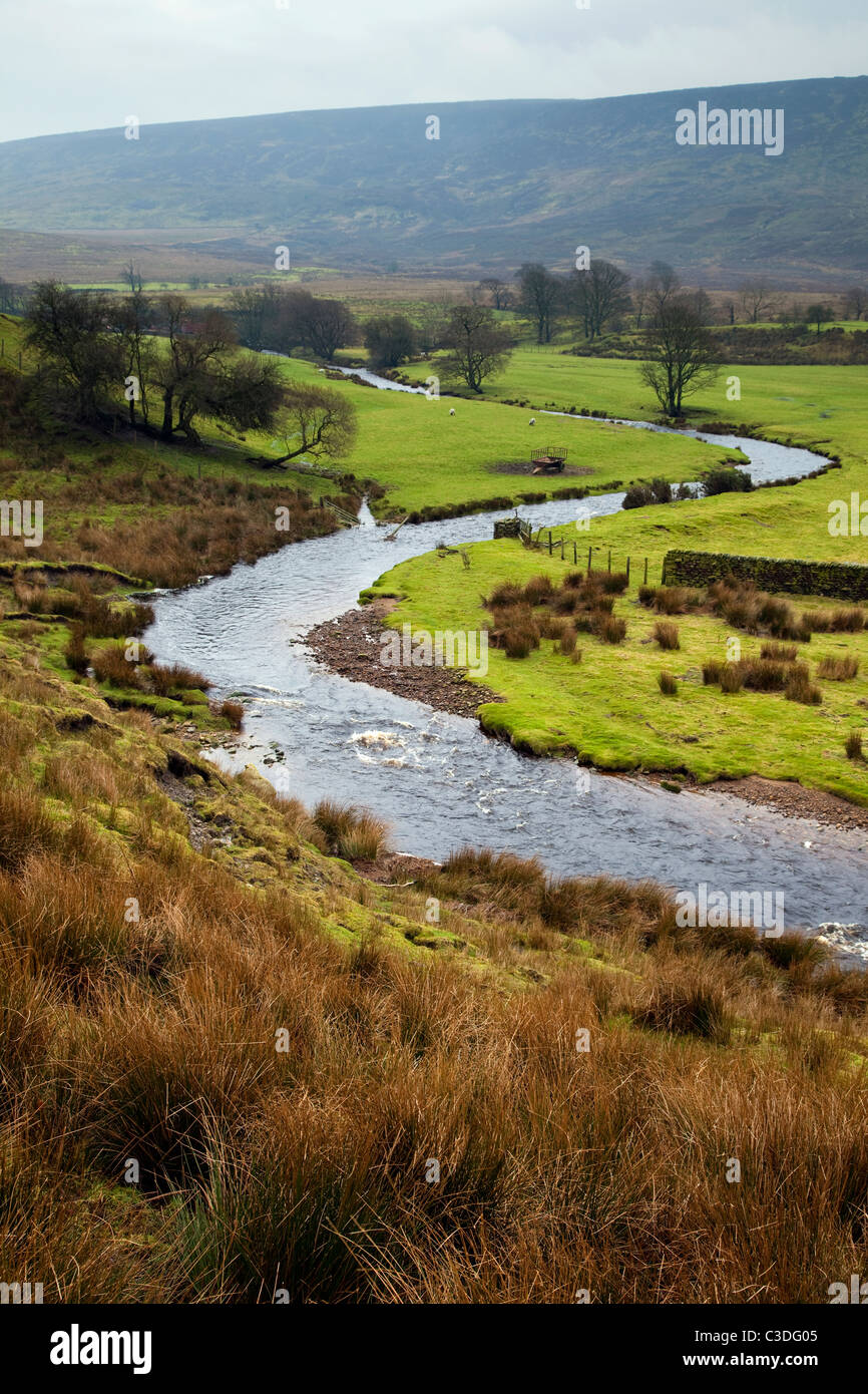 The River Wyre flowing through the Forest of Bowland, Lancashire Stock ...