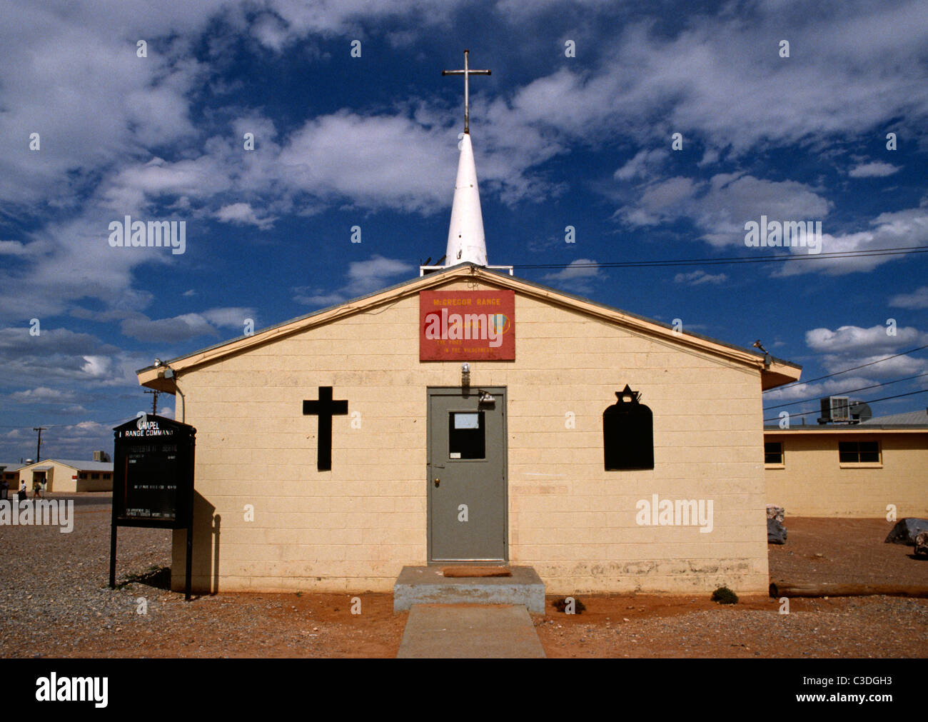 Allied Chapel with Rocket Nose cone and cross, El Paso Military base ...